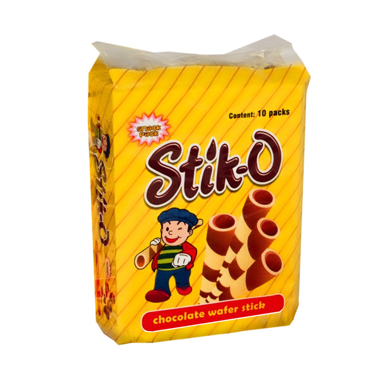 STIK-O WAFER STICK SNACK PACK CHOCOLATE 20GX10S