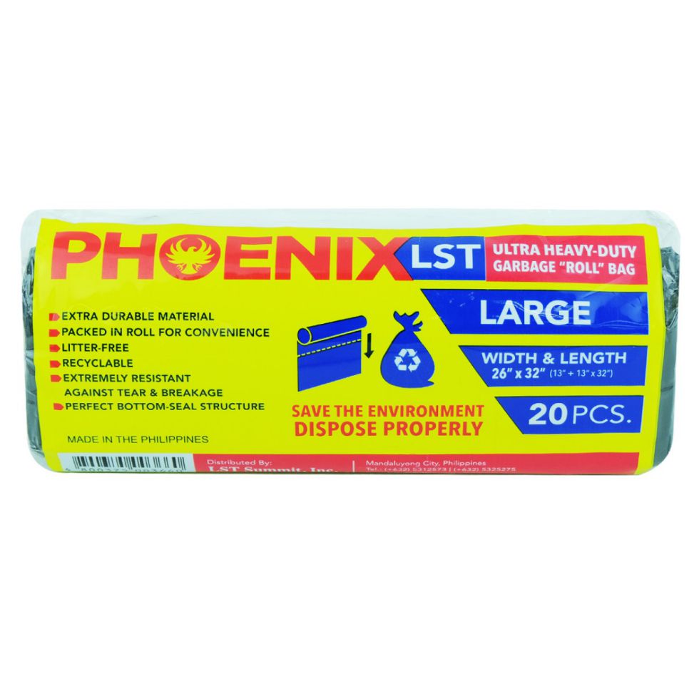 PHOENIX GARBAGE BAG BLACK LARGE 20 PCS. PLASTIC LARGE
