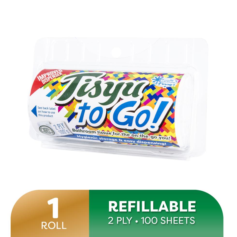 TISYU BATHROOM TISSUE TO GO WITH DISPENSER 2PLY 100 SHEETS 1 ROLL