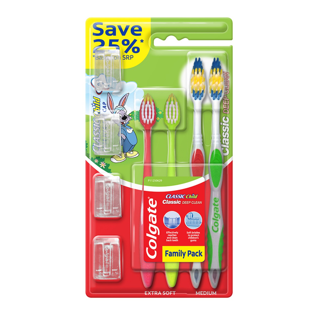 COLGATE TOOTHBRUSH CLASSIC FLOW WRAP KIDS & AD